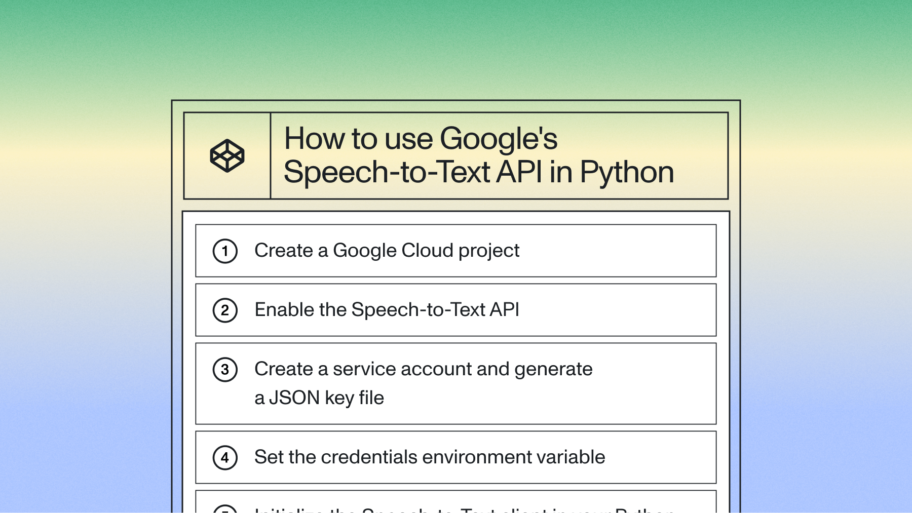 How to use Google's Speech-to-Text API to transcribe audio in Python